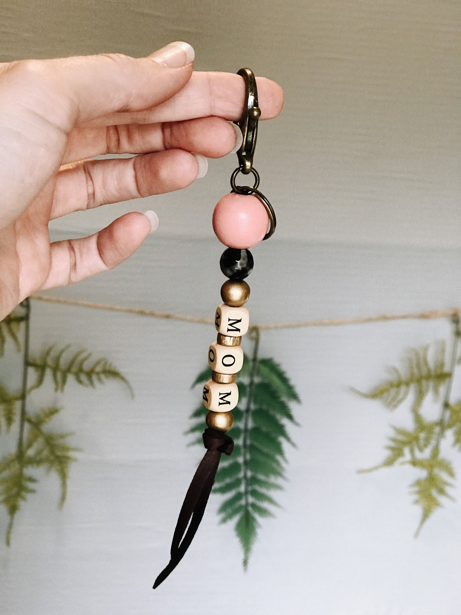 Custom Wooden Letter Bead Keychains Wood Alphabet Beads | Etsy