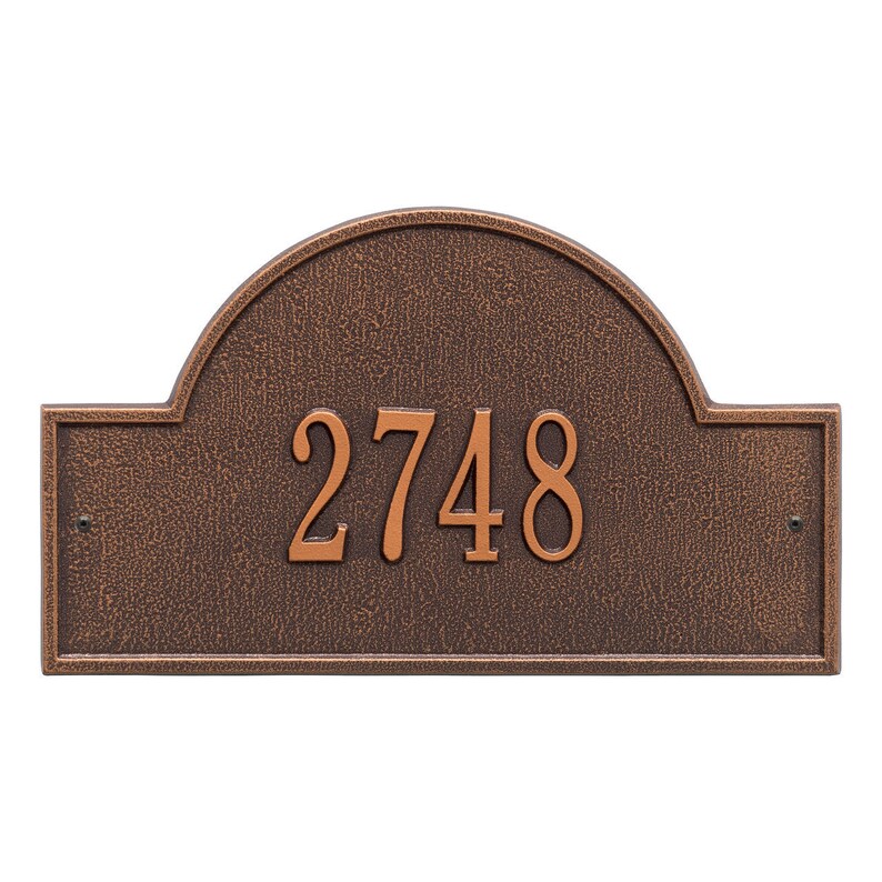 Personalized Arch Marker 1 Line Cast Aluminum Metal Address Plaque 16"w ...