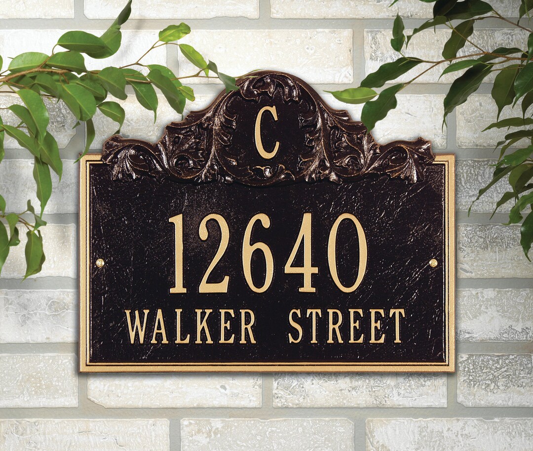 Acanthus Monogram Wall Address Plaque 14"w X 11"h (3 Lines) - Etsy
