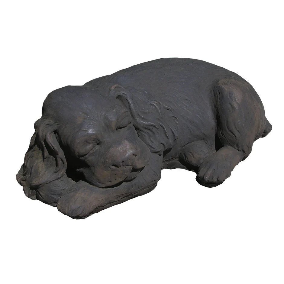 Sleeping Spaniel Puppy Nichols Brothers Concrete Garden Statue 14"l - Etsy