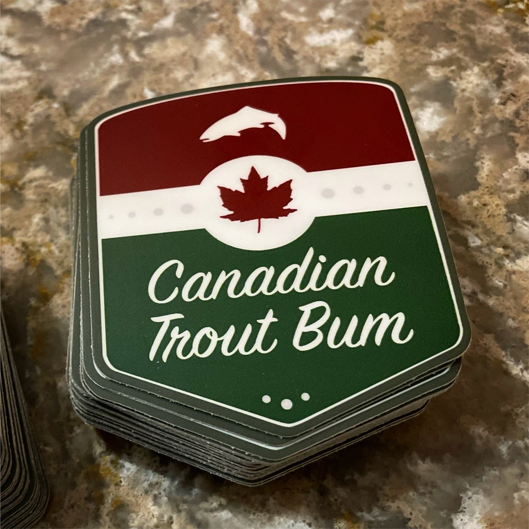 Vintage Canadian Trout Bum Sticker - Etsy