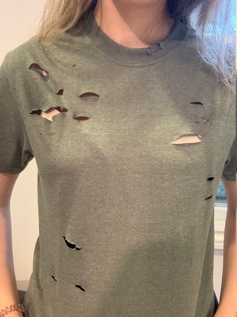 Ripped Shirt Grunge Tshirt Distressed Grunge Clothing | Etsy