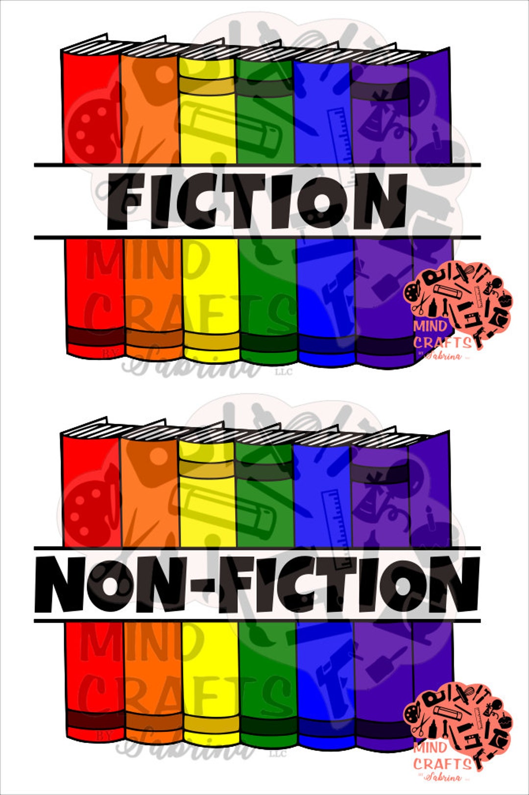 Lined up Books/stack of Books Split Name Sign - Etsy