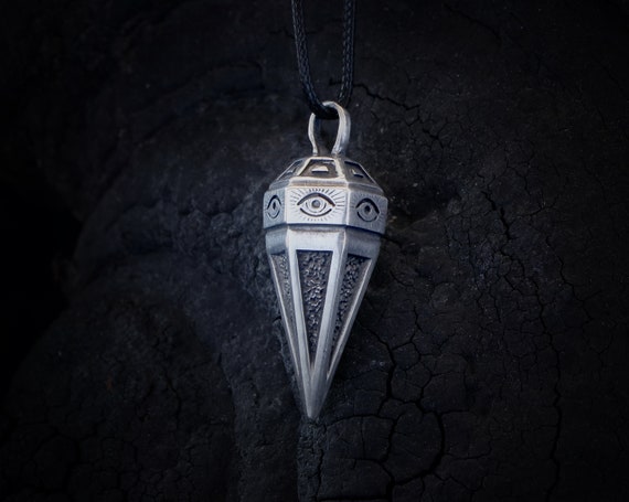 PENDULUM NECKLACE Silver Plated Brass 925 Sterling Silver - Etsy