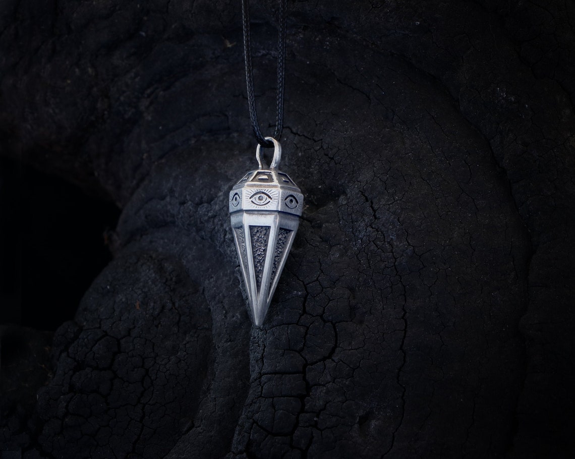 PENDULUM NECKLACE Silver Plated Brass 925 Sterling Silver - Etsy