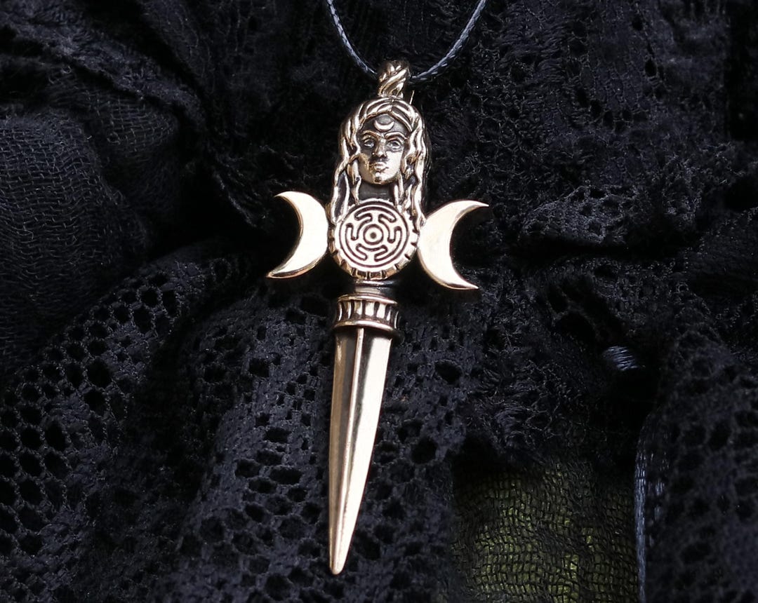 Hecate Key Pendant Necklace – Bronze or Silver, Witchcraft Goddess ...