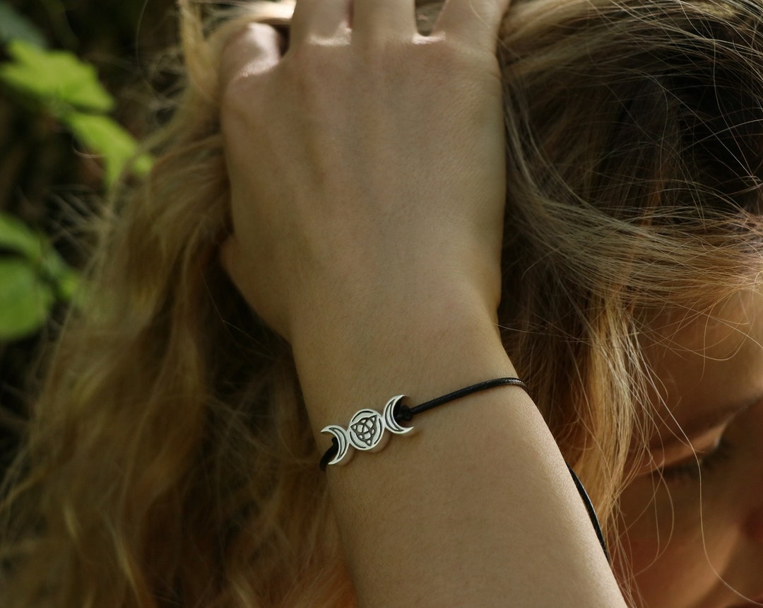 TRIPLE MOON Bracelet With Triquetra Made of 925 Sterling Silver - Etsy