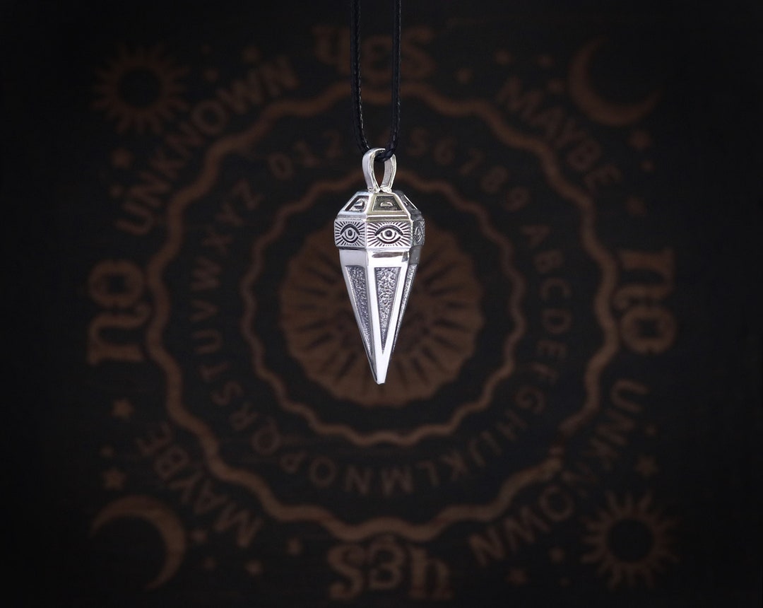 Sterling Silver All-seeing Eye Pendulum Necklace – Dowsing, Energy Work ...