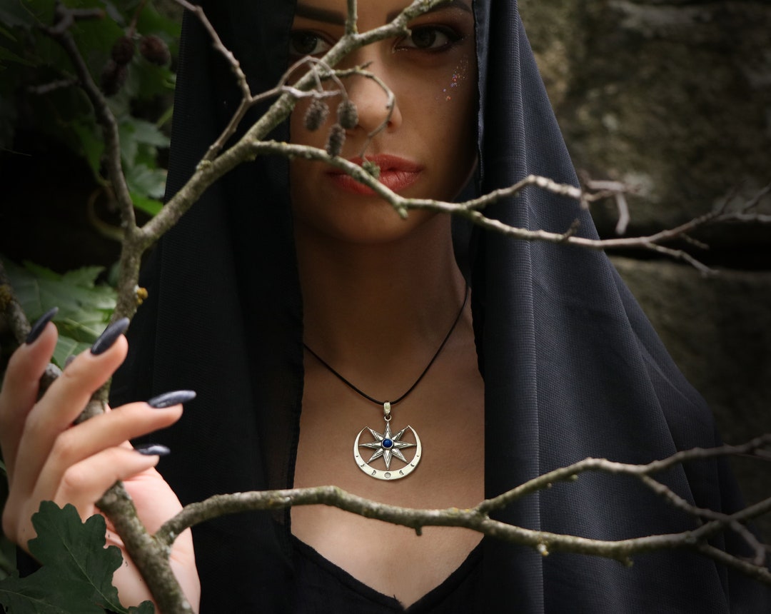 ISHTAR Necklace With LAPIS LAZULI - Inanna Pendant - 925 Sterling ...