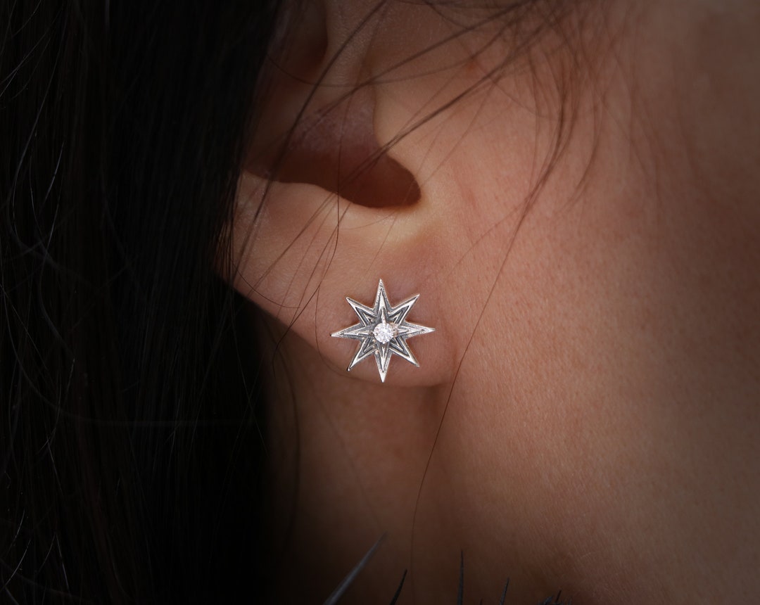 Assyrian Ishtar Earrings - Small Sterling Silver Star Earrings ...