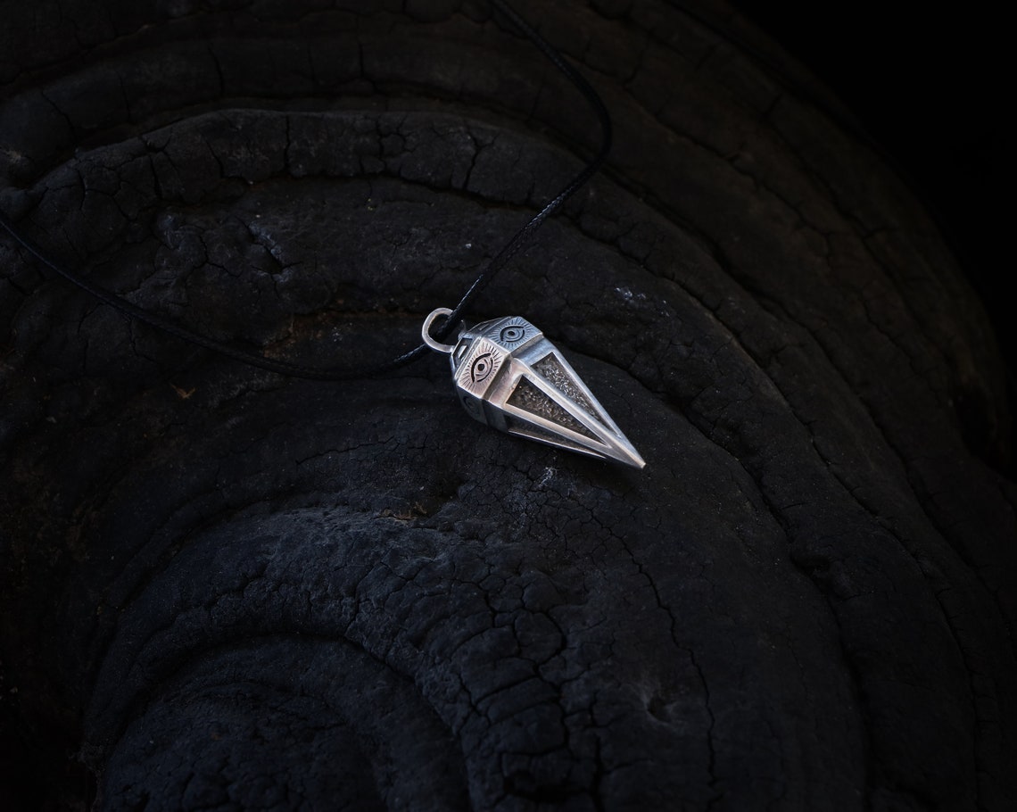 PENDULUM NECKLACE Silver Plated Brass 925 Sterling Silver - Etsy