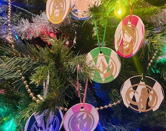 Go Go Power Rangers Adorable Set of 5 Christmas Tree Ornaments Pink ...