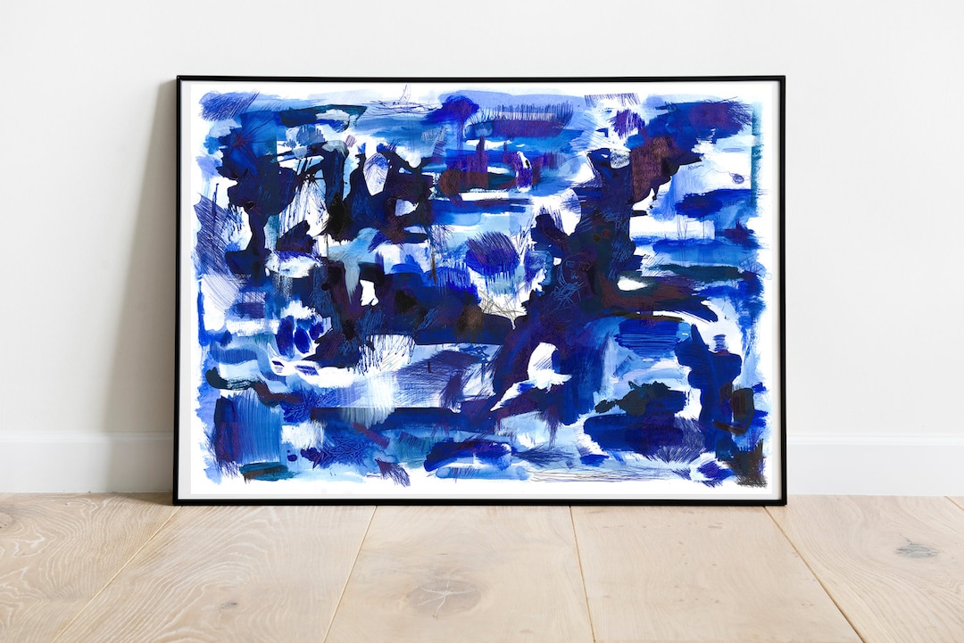 Blue Abstract Art Print: Limited Edition by Johan G Larsson (52x72 Cm ...