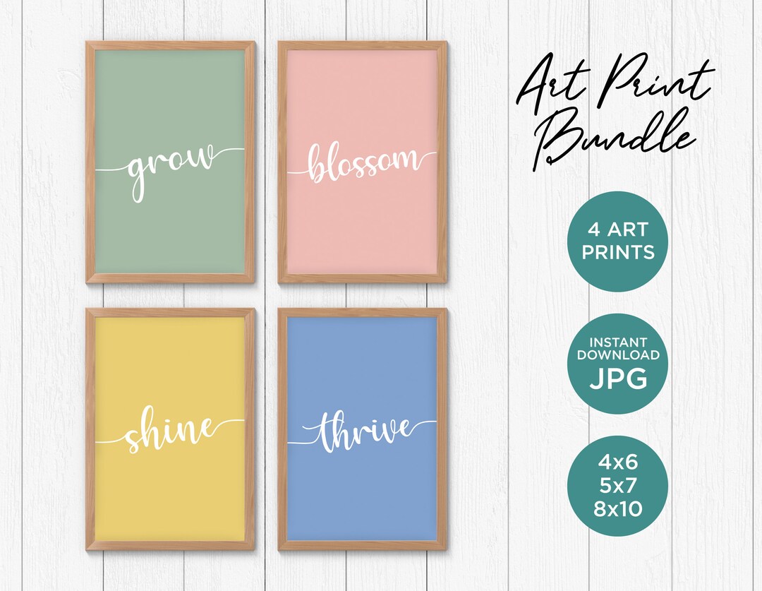 Christian Art Print Bundle, Wall Decor, Encouragement, Boho Christian ...