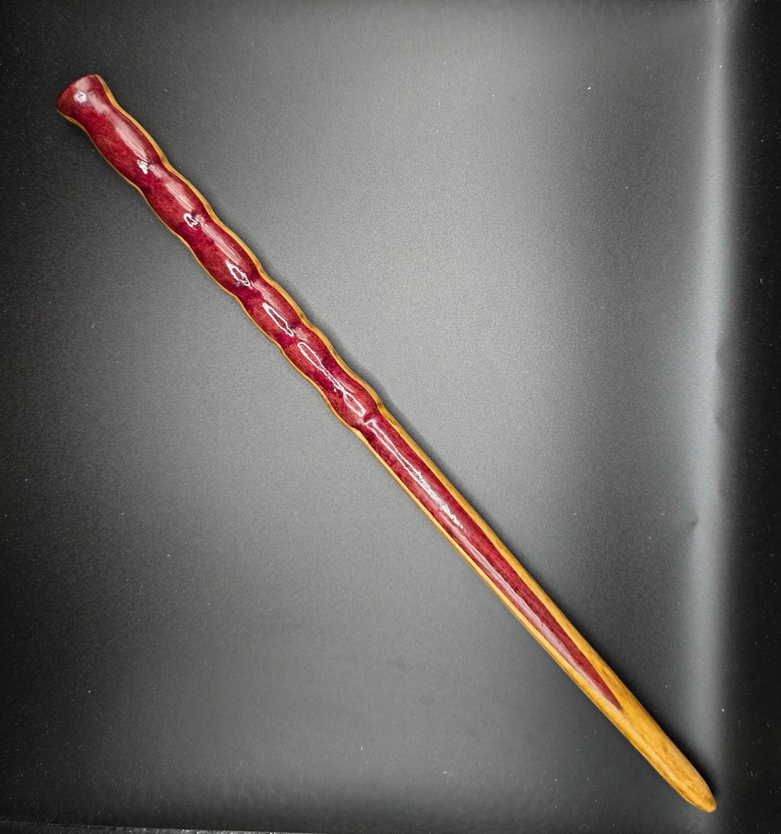 Handmade White Oak and Purpleheart Wood Wand | Handcrafted Magic Wand ...