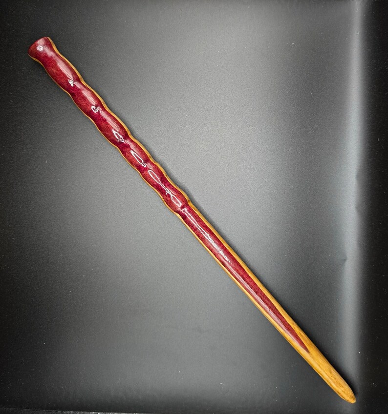 Handmade White Oak and Purpleheart Wood Wand | Handcrafted Magic Wand ...