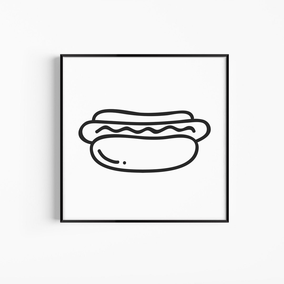 Hot Dog Print, Fast Food Print, Fast Food Wall Art, Hot Dog Poster ...