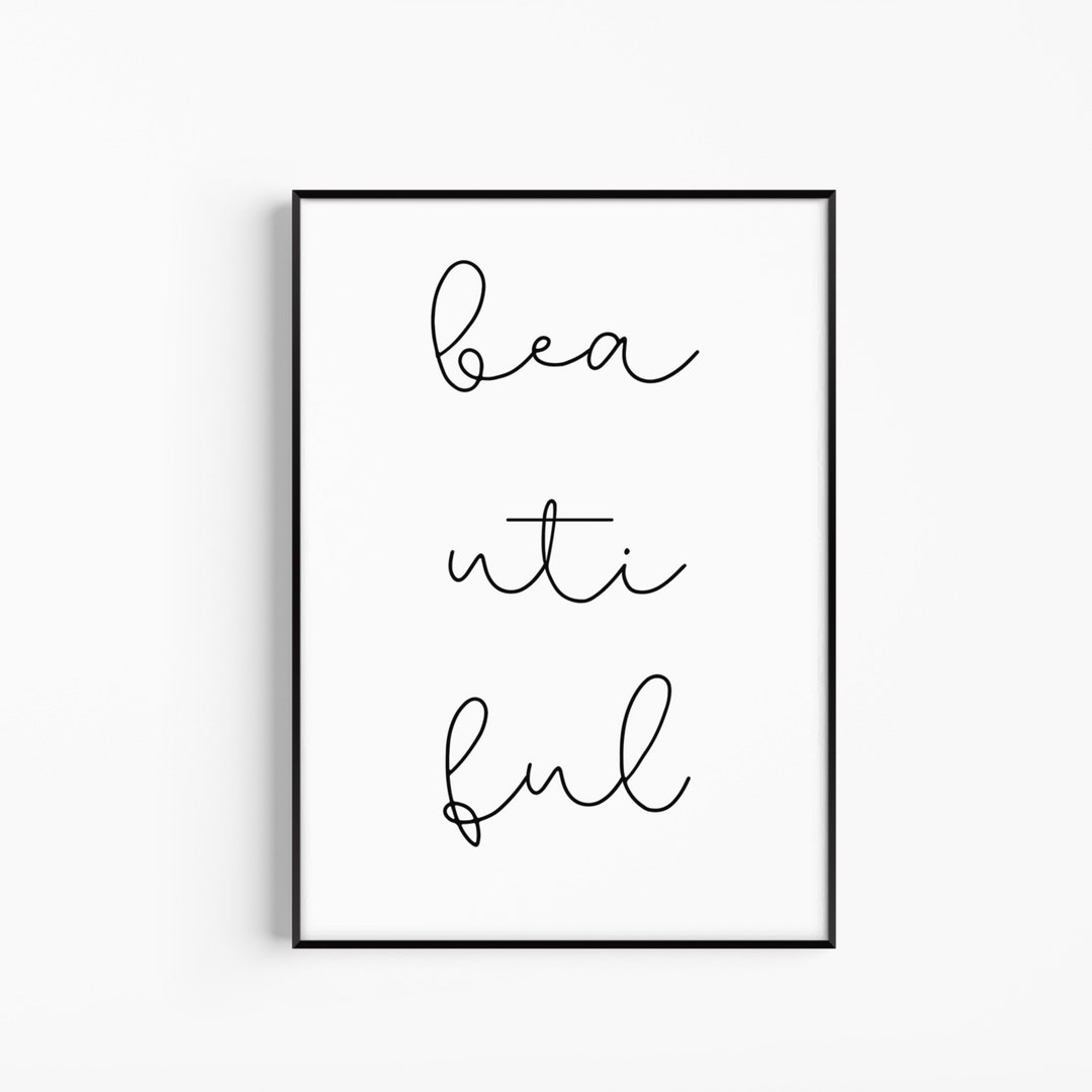 Beautiful Printable Wall Art One Word Poster Inspirational - Etsy