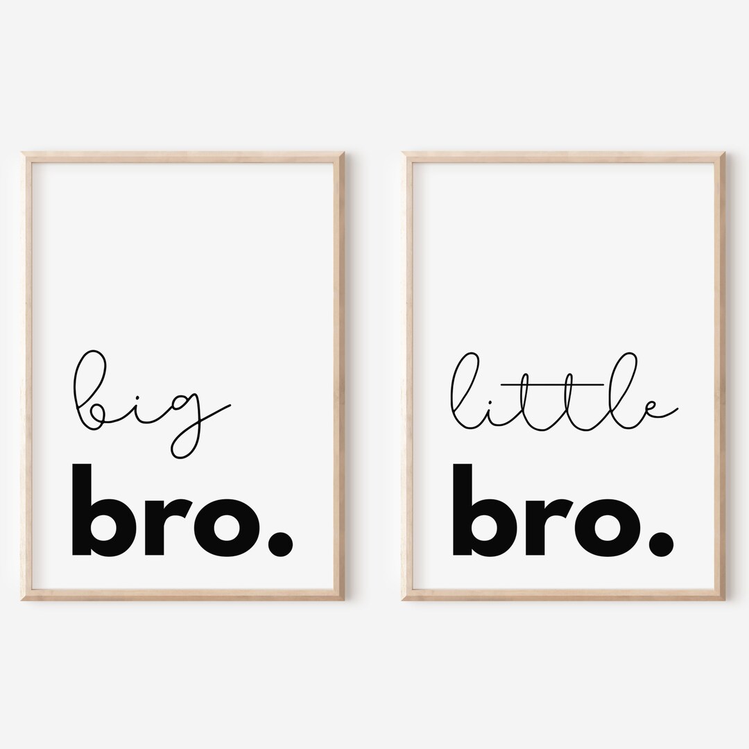 Big Bro Little Bro, Set of 2 Prints, Kids Room Wall Art, Boys Room ...