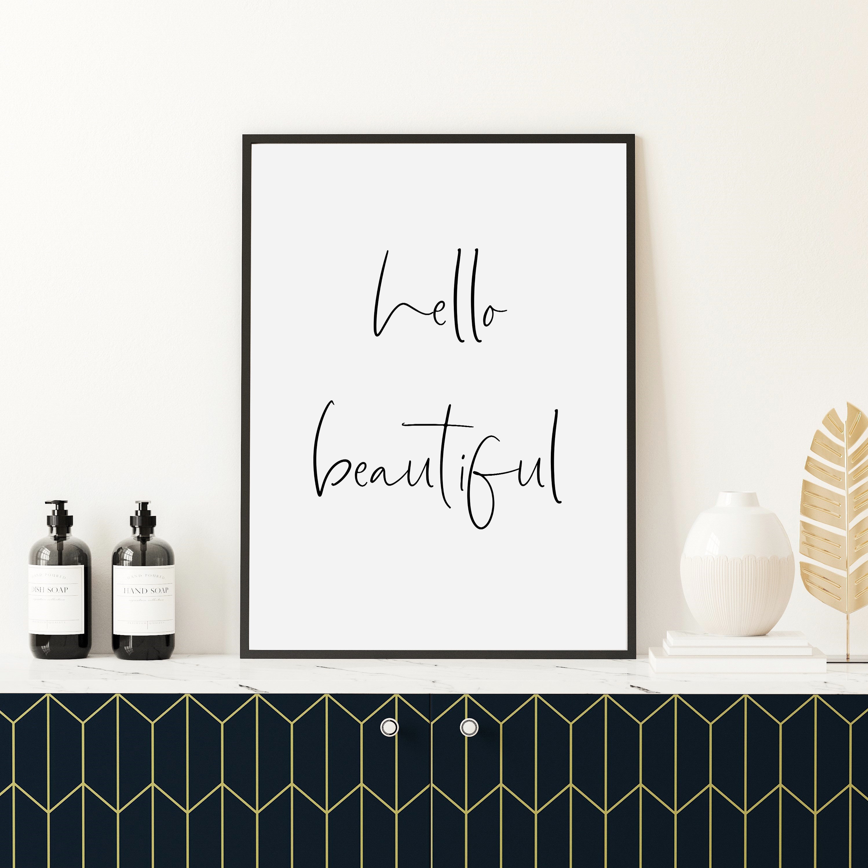 Hello Beautiful Printable Wall Art Inspirational Quote Print - Etsy