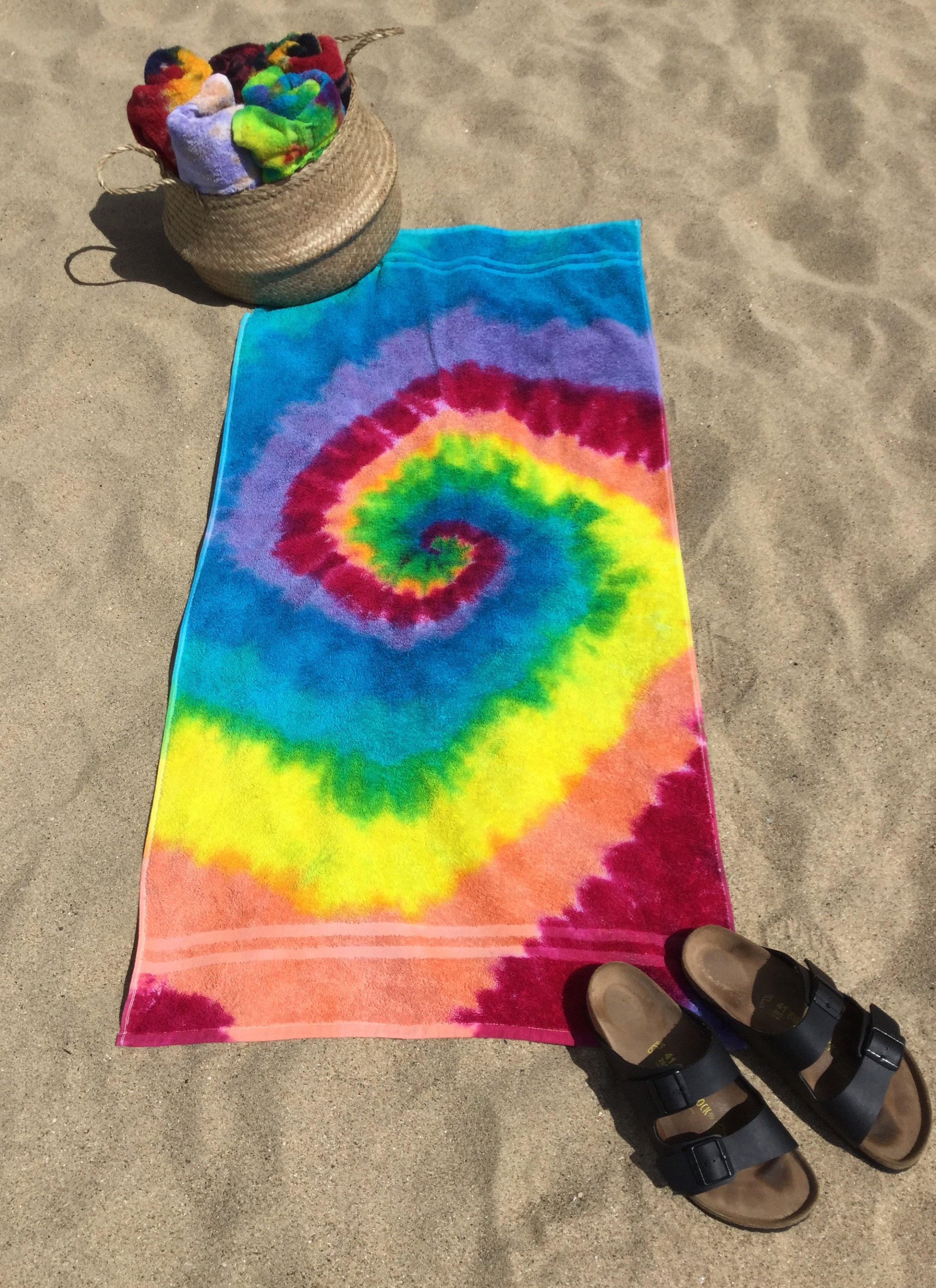 Spiral Towell, Tie dye Towell, Beach Towell,Tie dye beach towell, soft ...