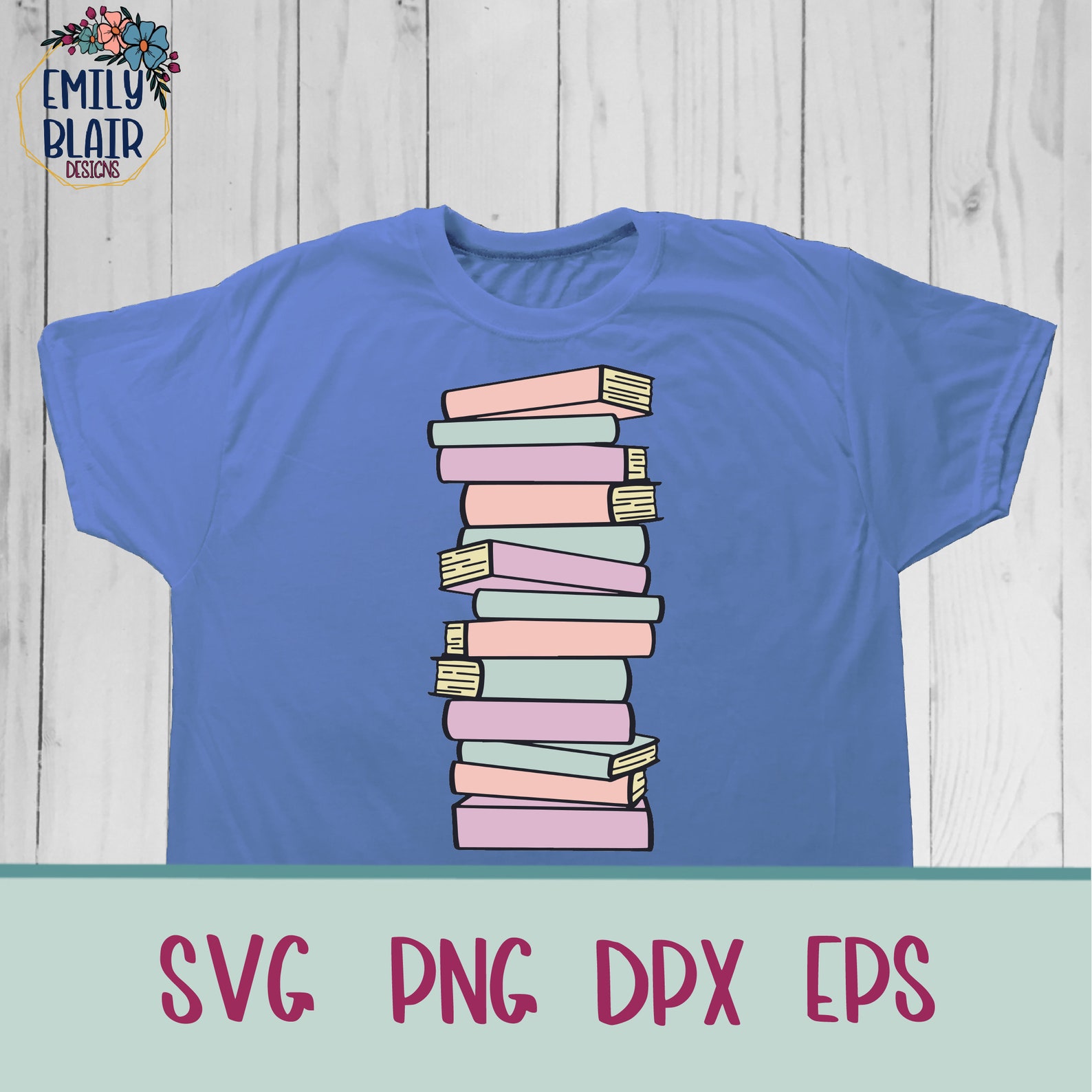 Book Stack SVG Cut Files for Cricut and Silhouette Svg PNG - Etsy