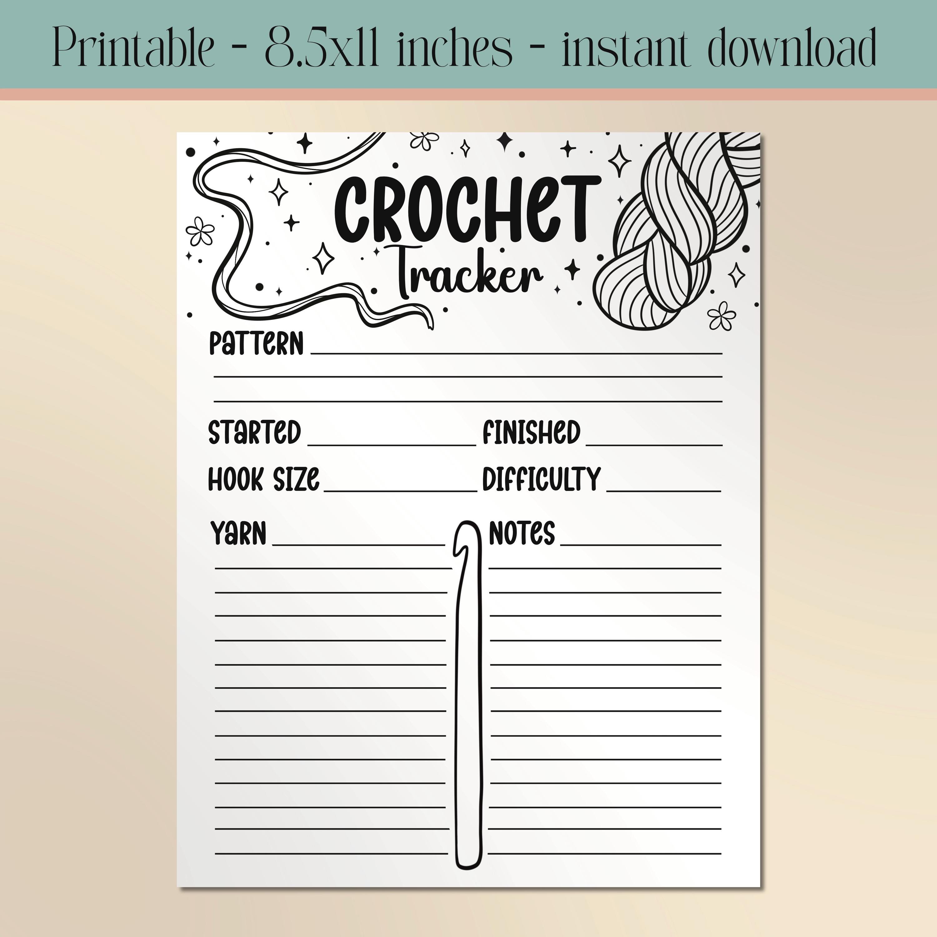 Crochet Project Tracker, Yarn Journal Page (PDF Printable) - Etsy