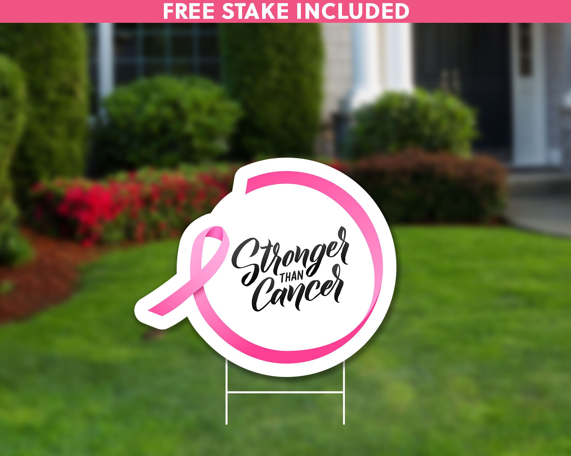 Stronger Than Cancer Breast Cancer Awareness Lawn Sign | Etsy