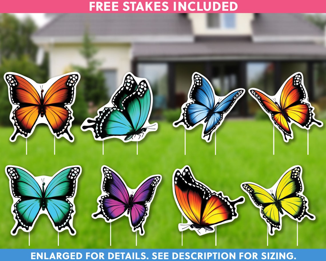 Butterfly Lawn Sign Package Butterfly Party Decorations - Etsy