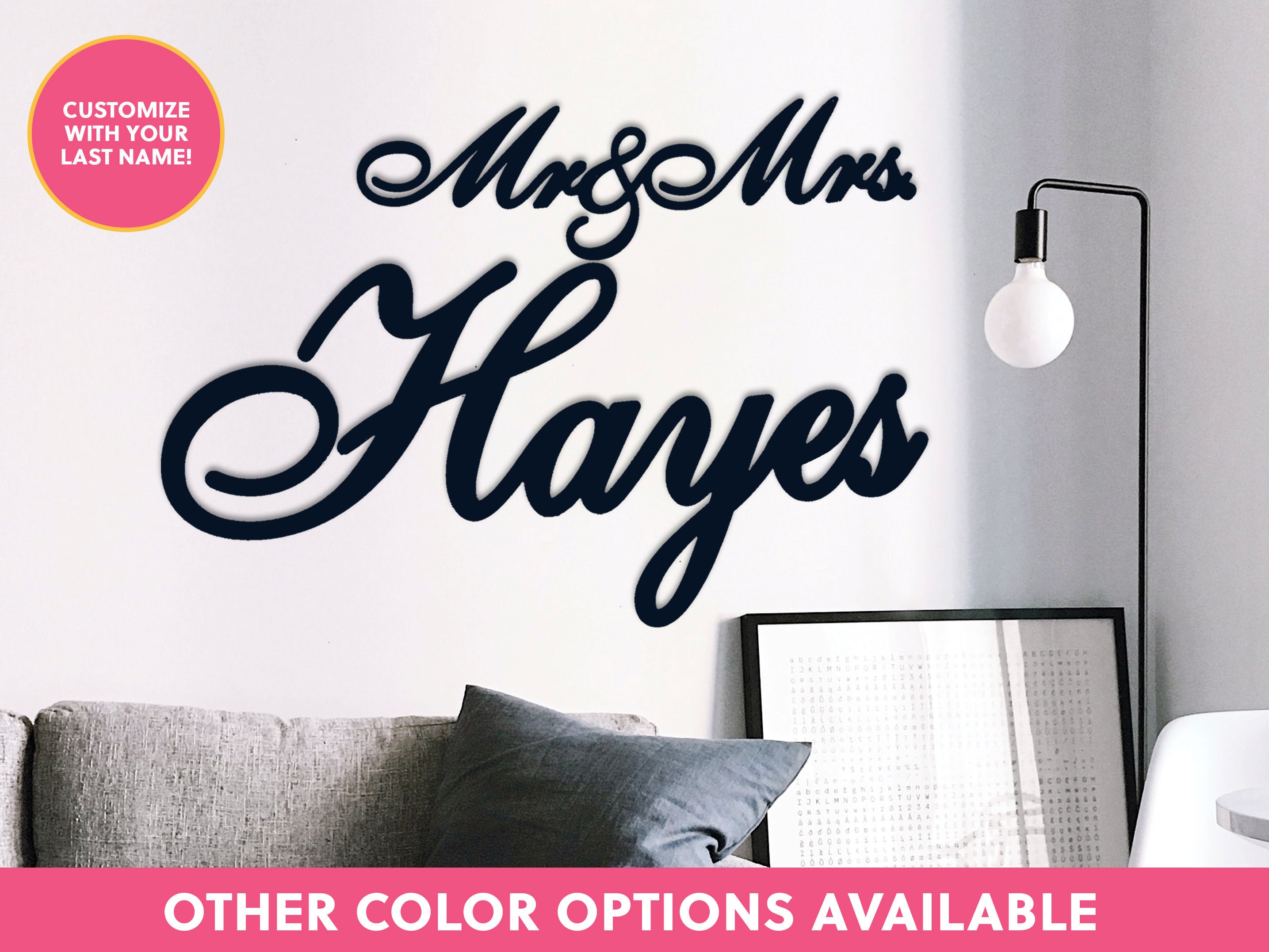 Custom Cut Out Mr. & Mrs. Last Name Acrylic Sign Custom Name | Etsy