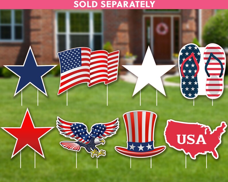 Made in the USA Lawn Sign Patriotic Lawn Sign American | Etsy