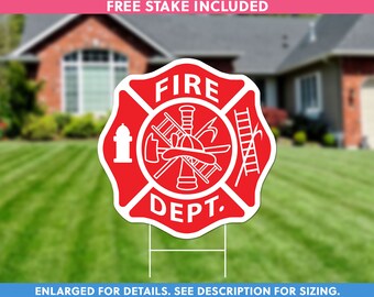 We Support Our Firefighters Lawn Sign shipping and Stake - Etsy