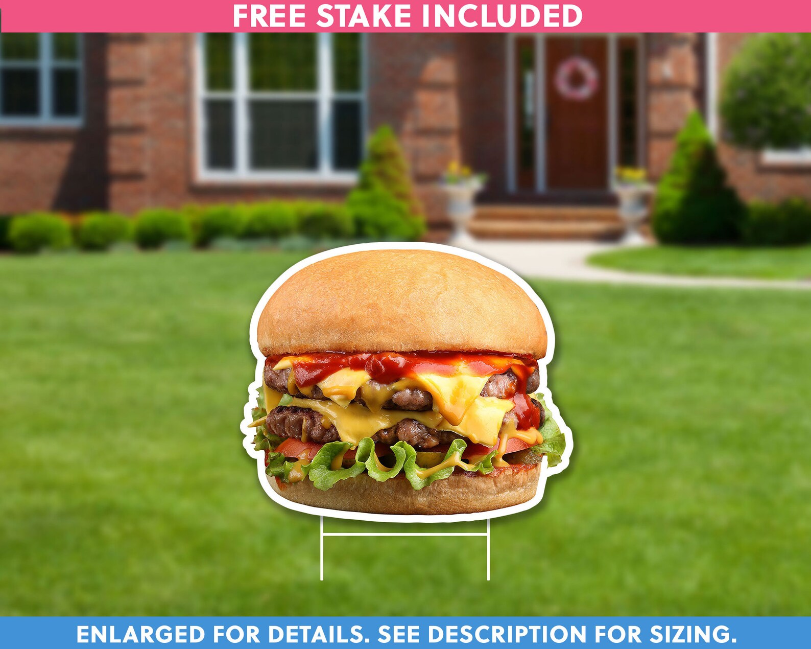 Cheeseburger Lawn Sign Food Lawn Sign BBQ Party | Etsy