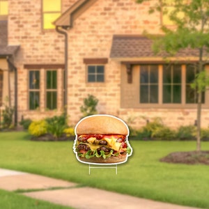 Cheeseburger Lawn Sign Food Lawn Sign BBQ Party - Etsy
