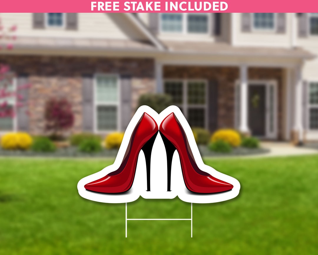 Red High Heels Lawn Sign Shoe Lover Lawn Sign Fashionista - Etsy