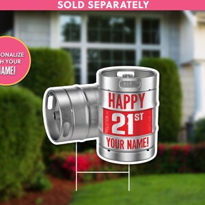 Personalized 21st Birthday Keg & Cups Lawn Sign Package Beer - Etsy