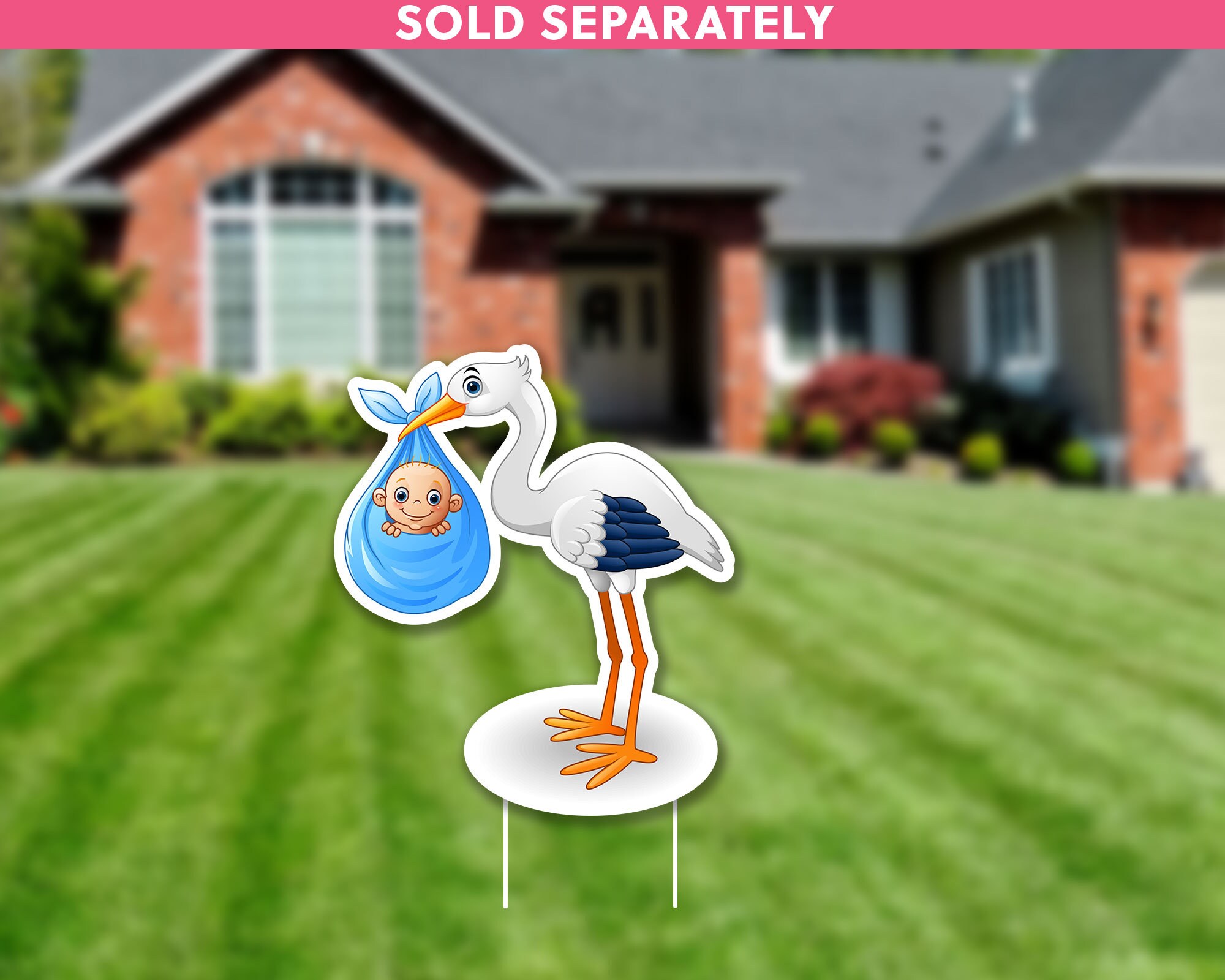 It's a Boy Stork Round Lawn Sign Baby Shower Decorations - Etsy