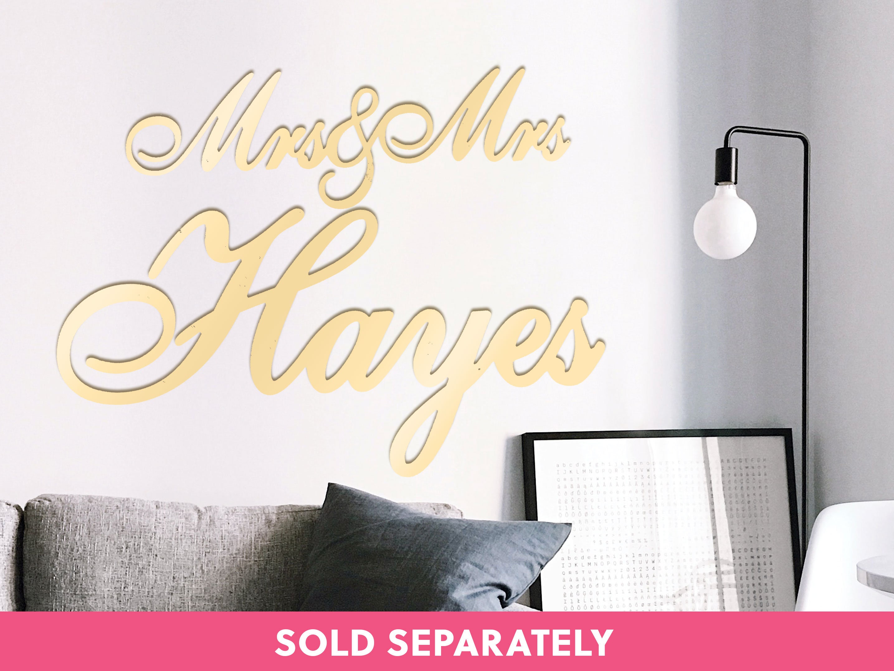 Custom Cut Out Mr. & Mrs. Last Name Acrylic Sign Custom Name | Etsy