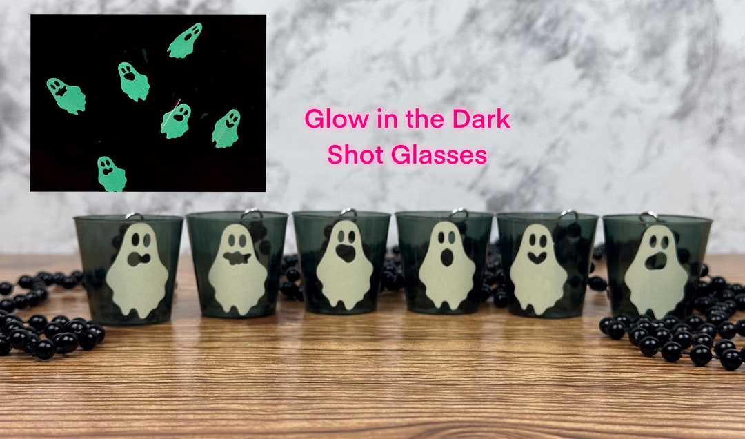 Glow in the Dark Ghost 6 Pack Bachelorette Party Shot Glasses on ...