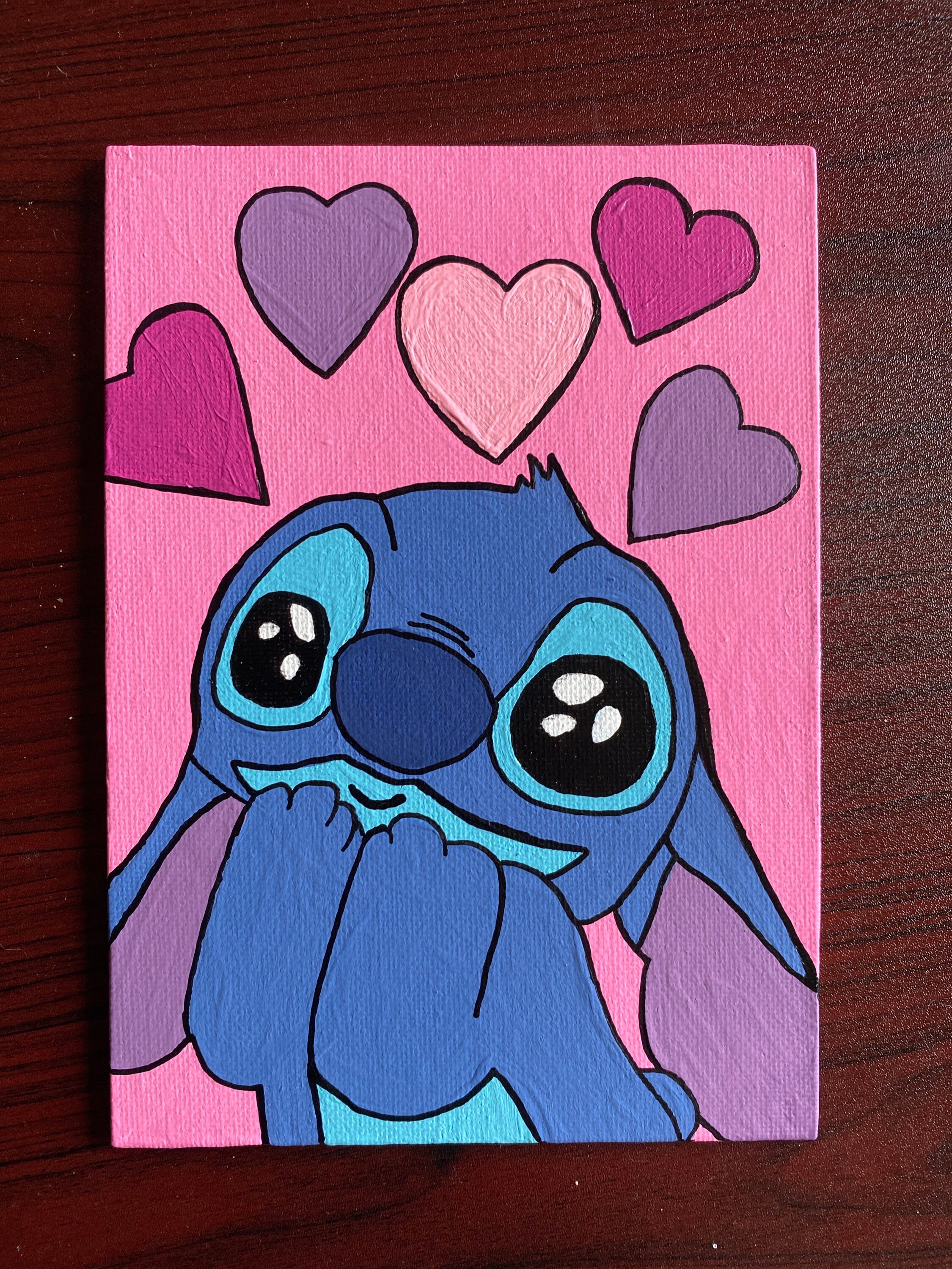 Stitch 5x7 Acrylic Painting - Etsy
