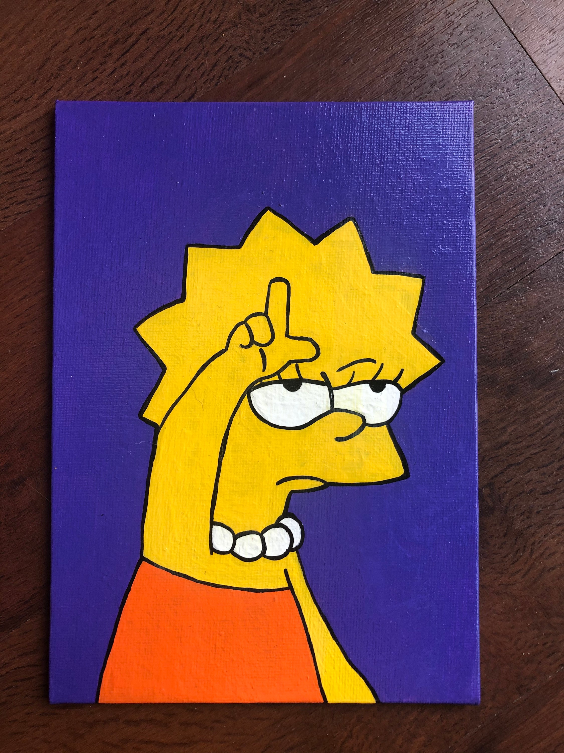 Lisa Simpson Loser 5x7 Acrylic Painting | Etsy