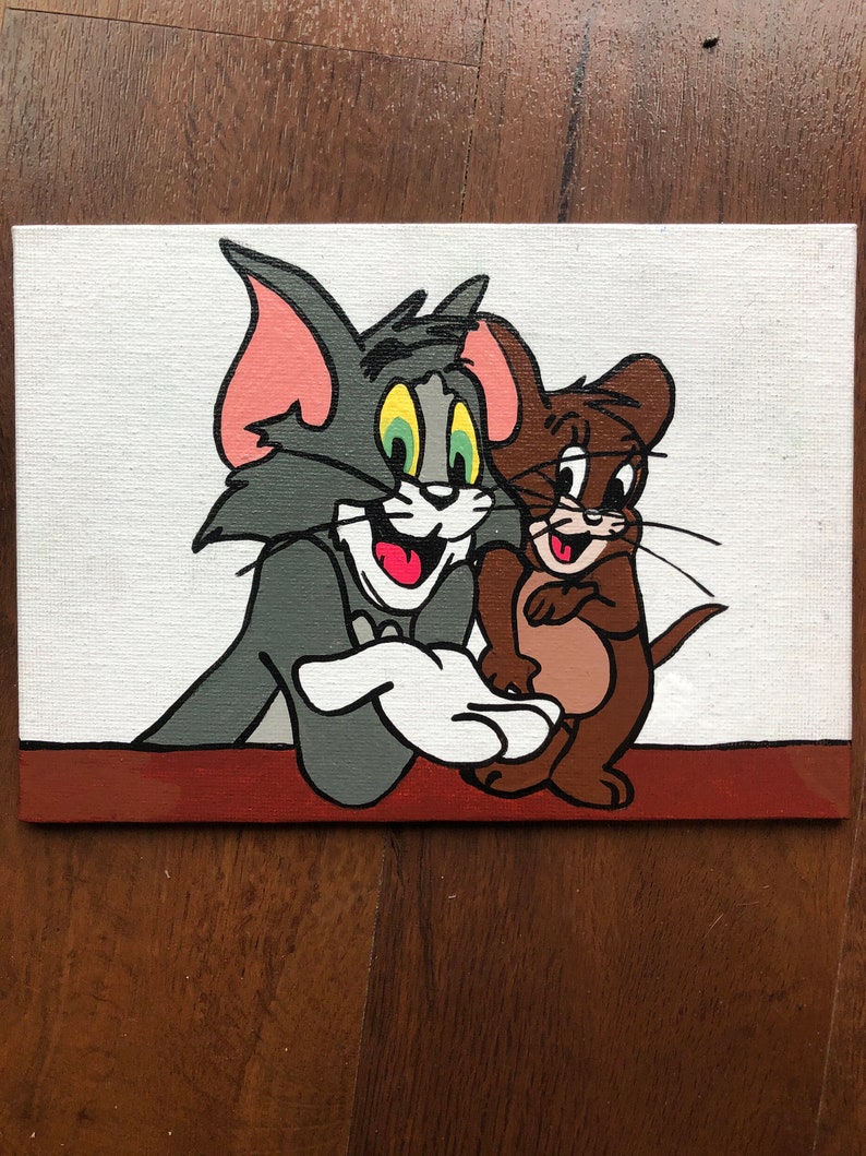 Tom and Jerry 5x7 Acrylic Painting - Etsy
