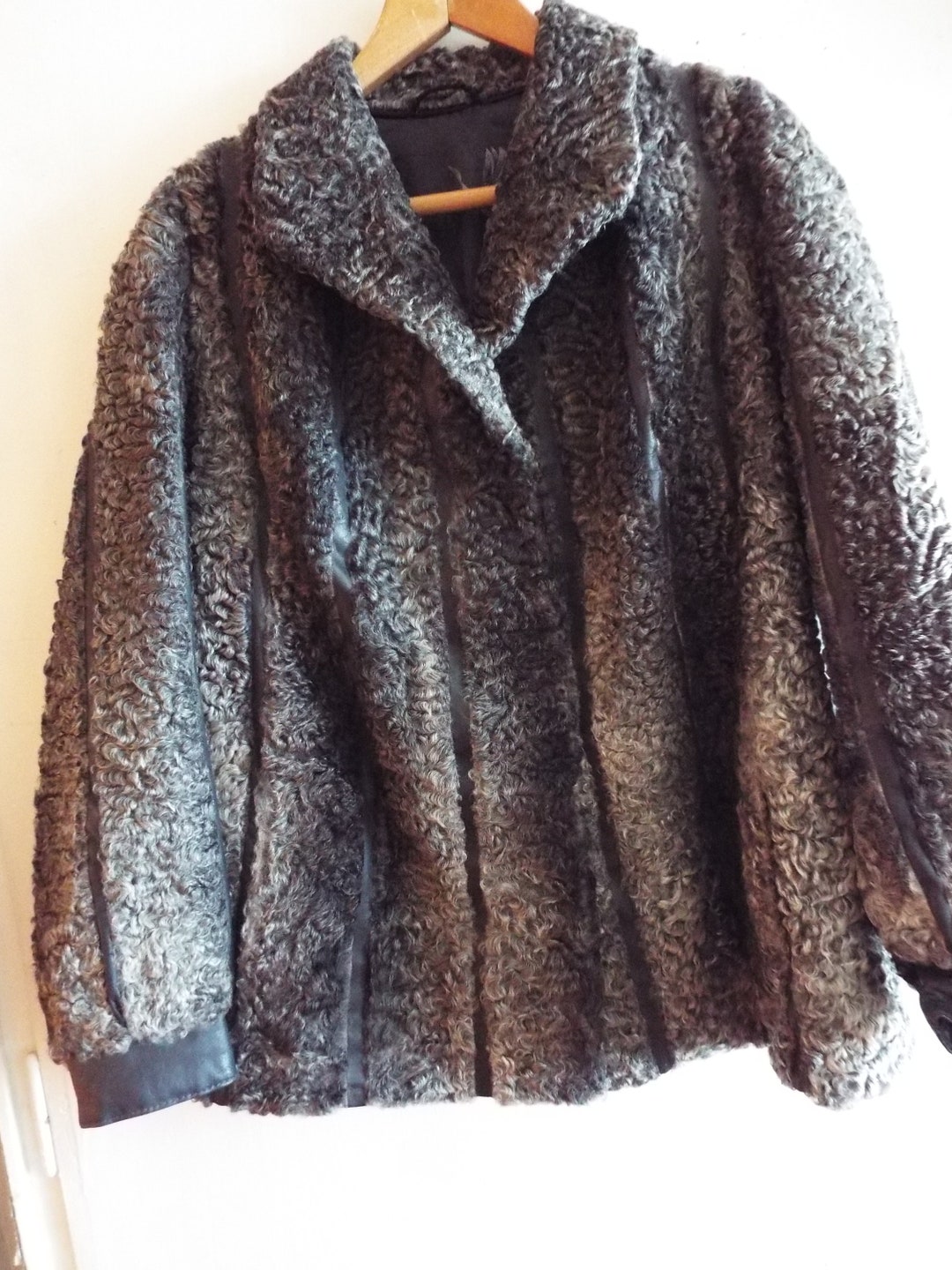 Vintage Grey Astrakhan Fur Jacket - Women's Size M - Etsy