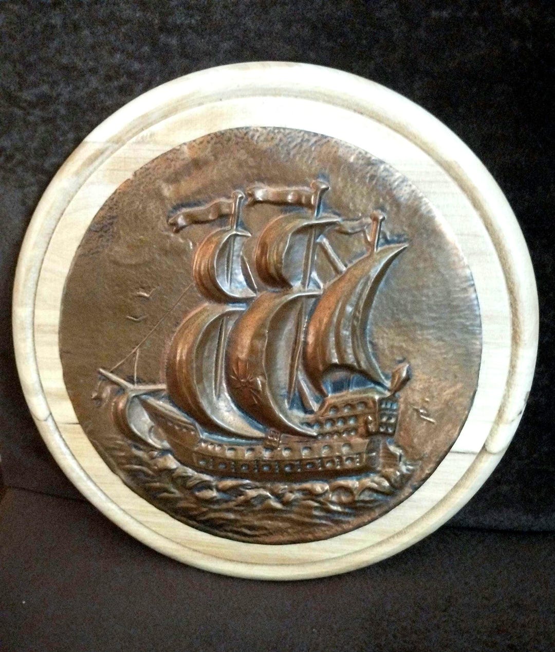Vintage Handmade Copper Art Piece - Copper Embossed. Copper Relief ...