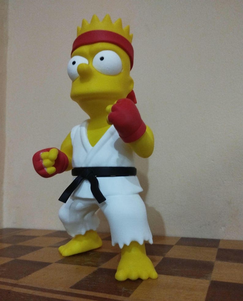 3D Printed Bart Simpson Karate Figure – the Simpsons Collectible Toy ...