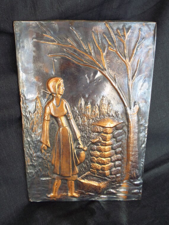Vintage Handmade Copper Art Piece Copper Embossed. Copper - Etsy