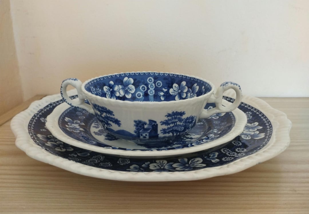 Vintage Set Copeland Spode's Tower Collection. England Blue ...