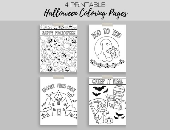 Digital Download Halloween Coloring Page Bundle Cute and - Etsy