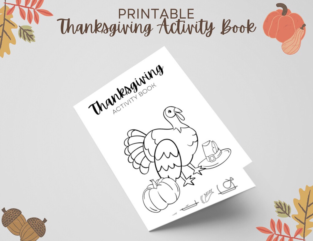 Printable Thanksgiving Activity Book for Kids Digital - Etsy
