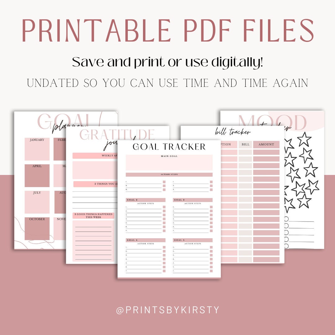 Productivity Planner, Printable PDF Planner, Life Planner, Goal Planner ...